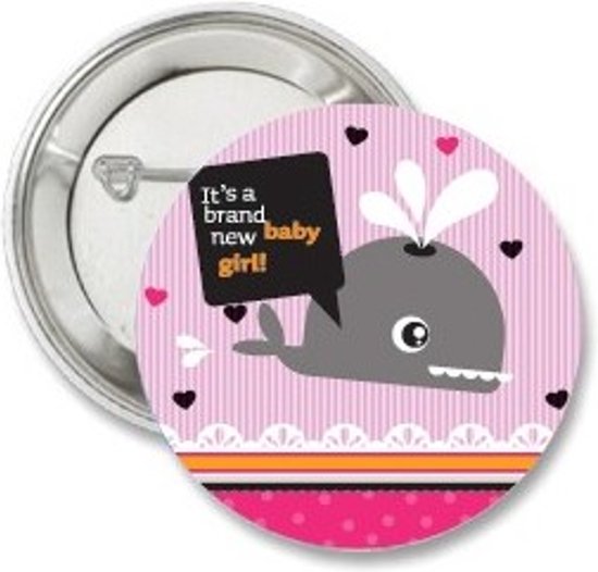 9 Buttons It's a brand new baby girl Walvis - baby - walvis - button ...