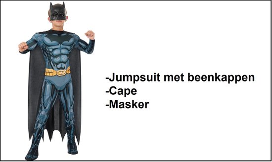 Batman gespierd outfit mt.128/140 incl. masker - Carnaval thema feest ...