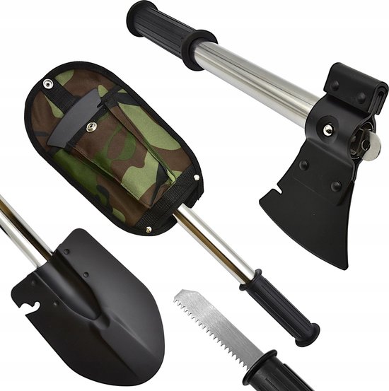 Survival schep - 8 in 1 - Opvouwbaar - 8 delig - met Draagtas - 12 x 43 ...