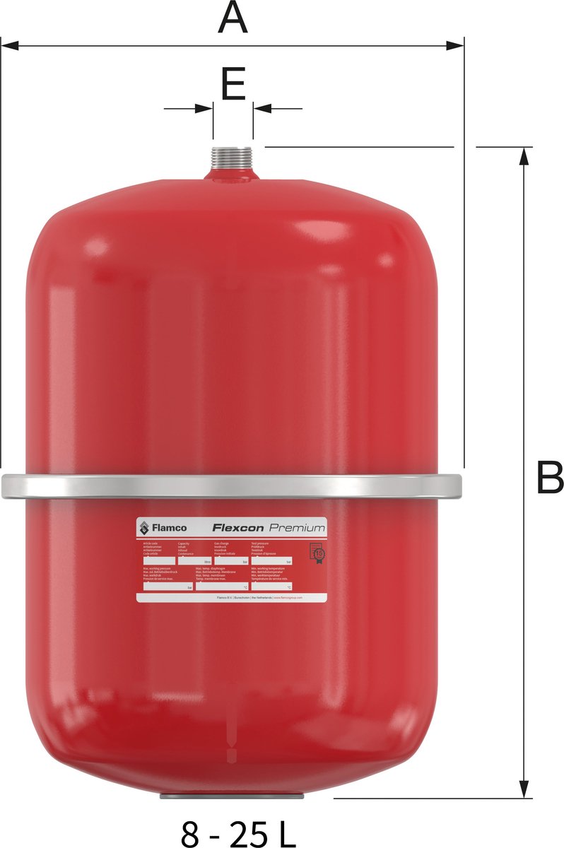 Flamco Flexcon Premium 18 liter 1 bar vast membraan Expansievat voor airconditioning... | bol
