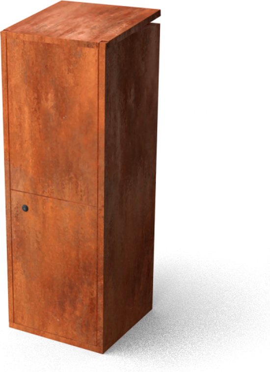 Boîte aux lettres Collu en Acier Corten Geroba 350x350x1000 (LxlxH) | bol