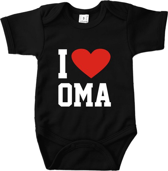 I love Oma - Maat 80 - Romper zwart | bol.com
