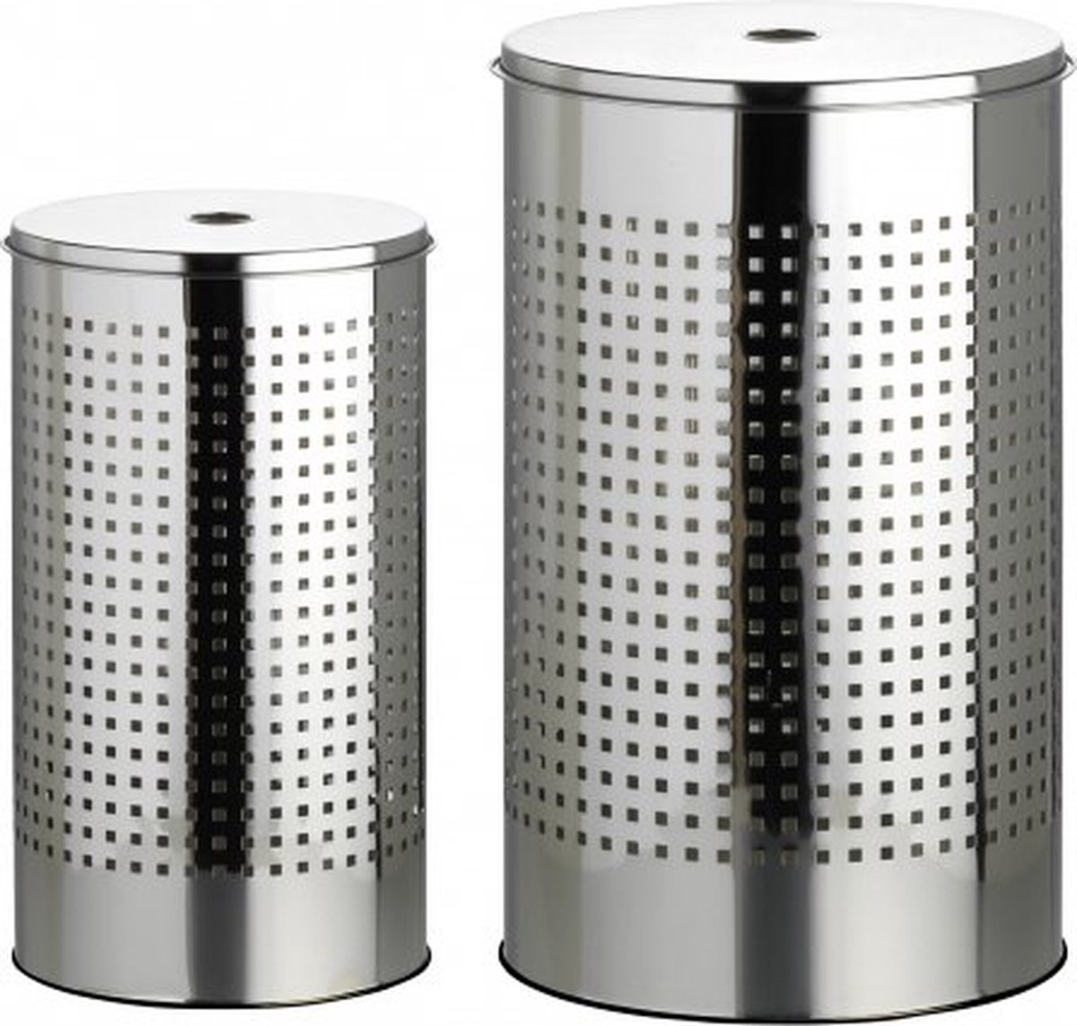 Laodikya Home Wasmand set - 2 Stuks - ronde wasmanden met deksels -RVS ...