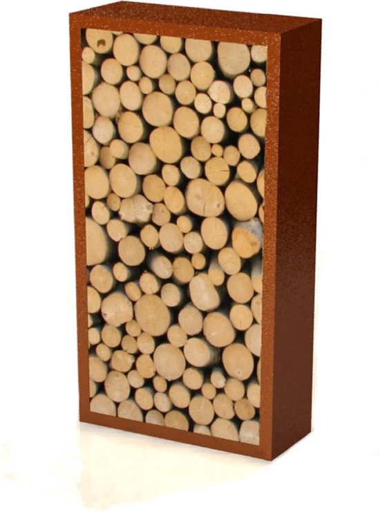 GardenMaxX Houtopslag Woodstore Corten 100x60x35cm - Haardhout opslag ...