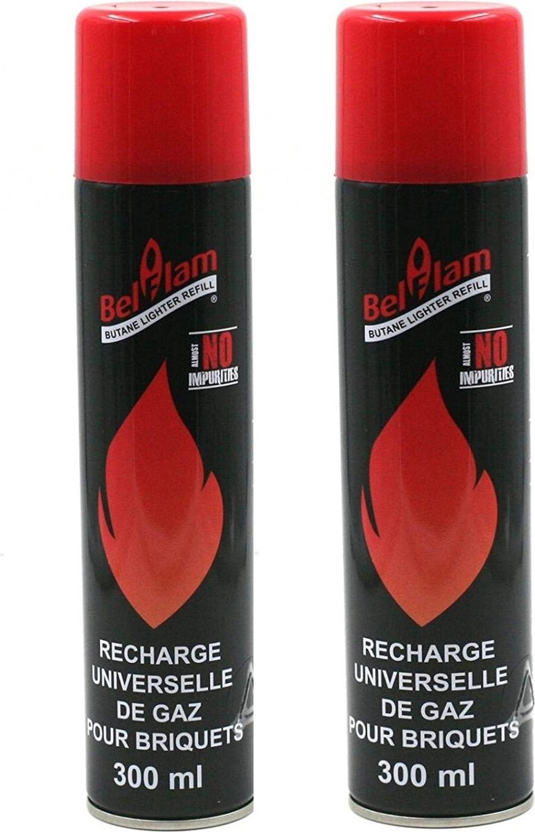 2x Stuks Aansteker Gas - Navulbaar - 600ml - Butaan gas - Om bij te ...