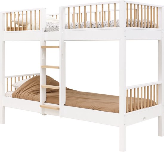 Bopita Ivo stapelbed 90x200 - Wit/Naturel | bol.com