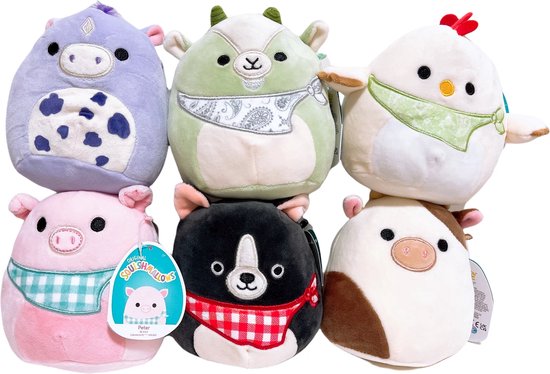 Squishmallow Knuffel - 20CM - Farm - Teddy the Black Dog - inclusief ...