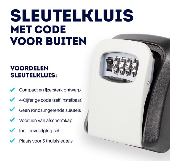 Jovi - Sleutelkluis met Code voor Buiten – Sleutelkastje met Cijferslot ...