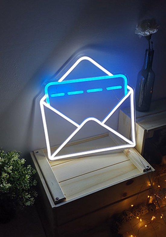 OHNO Neon Verlichting Envelope - Neon Lamp - Wandlamp - Decoratie - Led ...