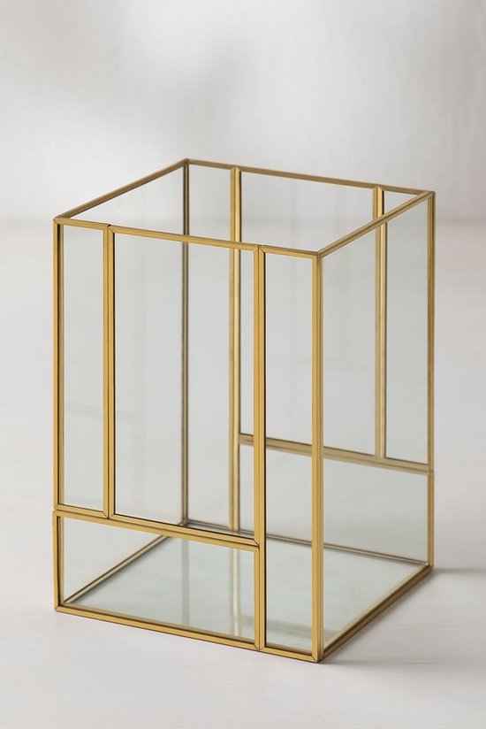 BOSTIC - Leon - Glazen Kaarsenhouder - Gouden Afwerking - Originele ...