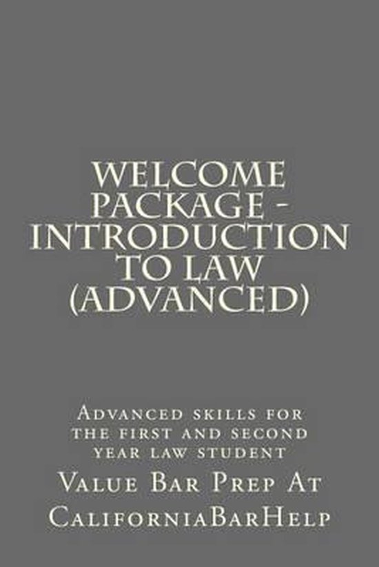 Welcome Package - Introduction to Law (Advanced) | 9781519295583 ...