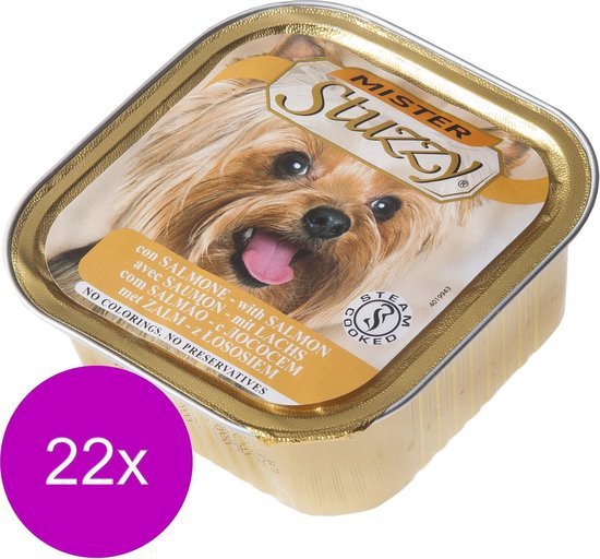 Mister Stuzzy Dog Paté - Zalm - Hondenvoer - 22 x 150 g | bol