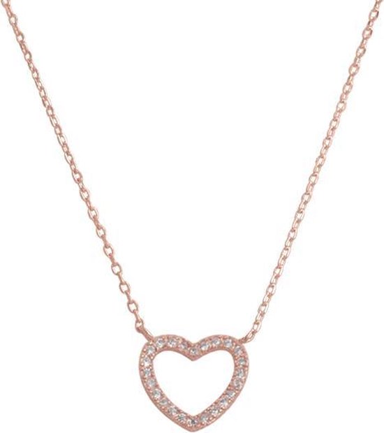 Fate Jewellery Ketting FJ491 - Heart - 925 Zilver - Rosé verguld ...