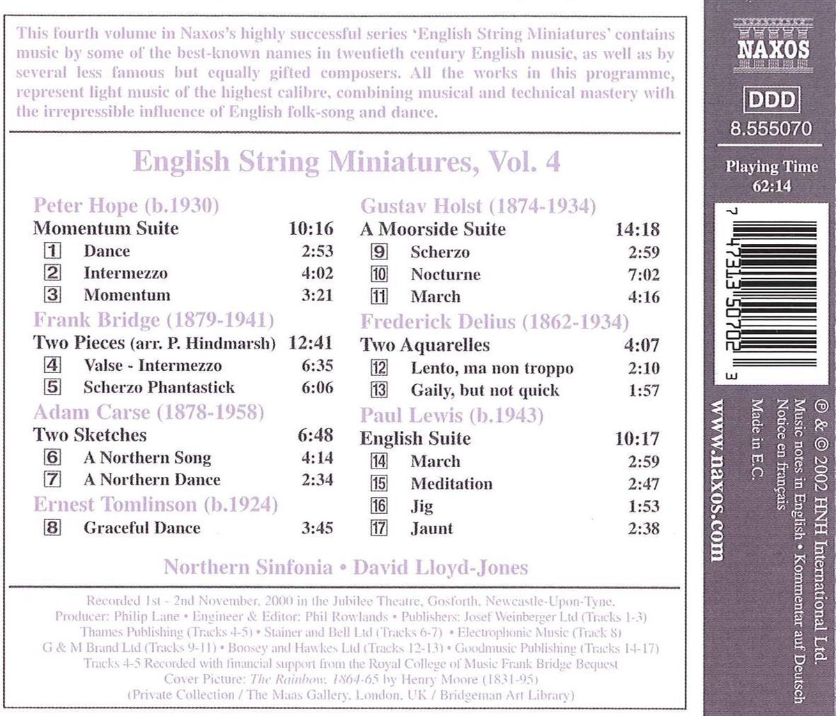 Northern Sinfonia - English String Miniatures Volume 4 (CD), Northern ...