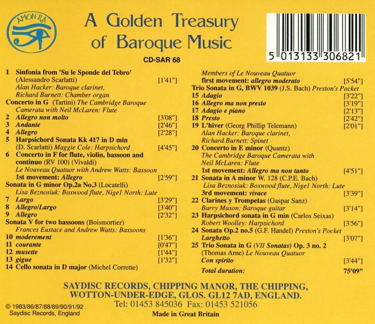 Various Artists - A Golden Treasury Of Baroque Music (CD), various ...