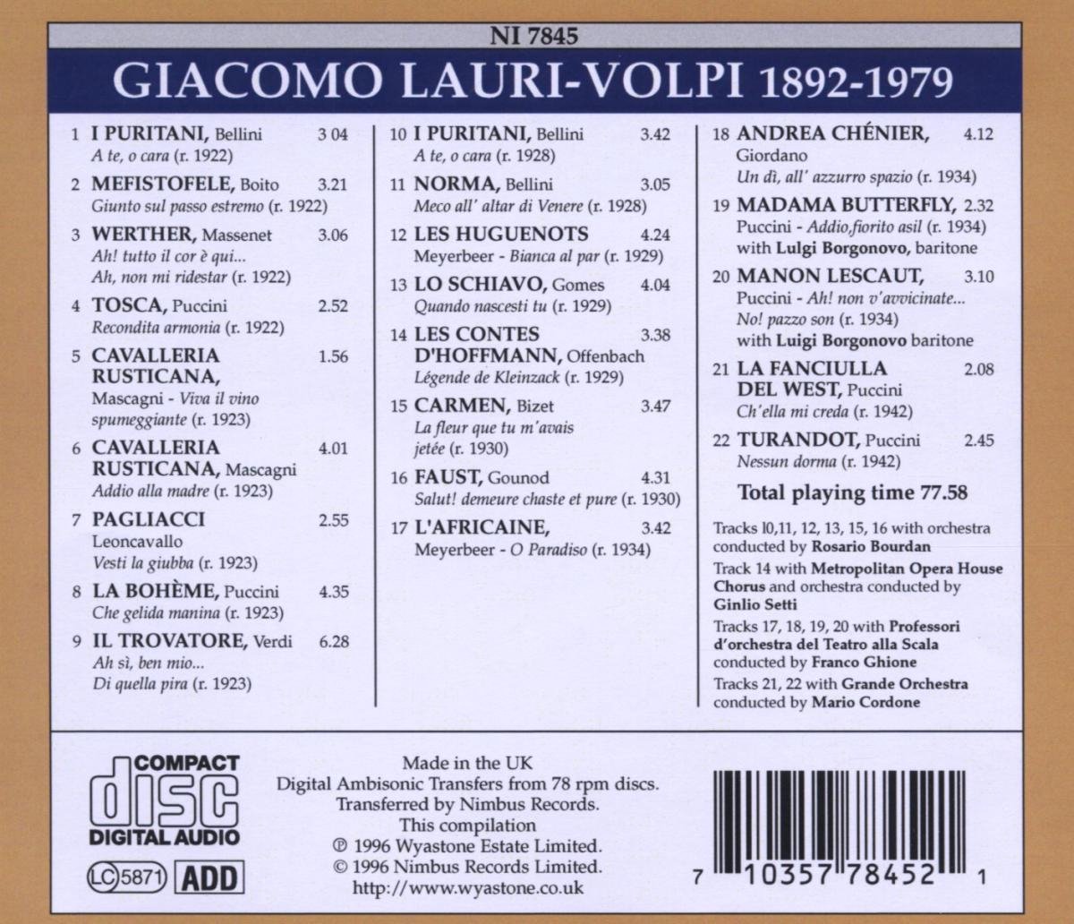 Lauri-Volpi - Giacomo Lauri-Volpi (CD), Lauri-Volpi | Muziek | bol.com