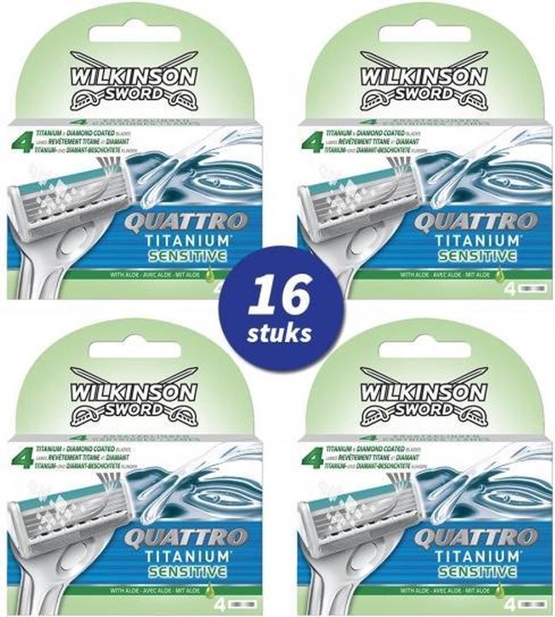 Wilkinson Quattro Titanium Sensitive scheermesjes 32st | bol.com