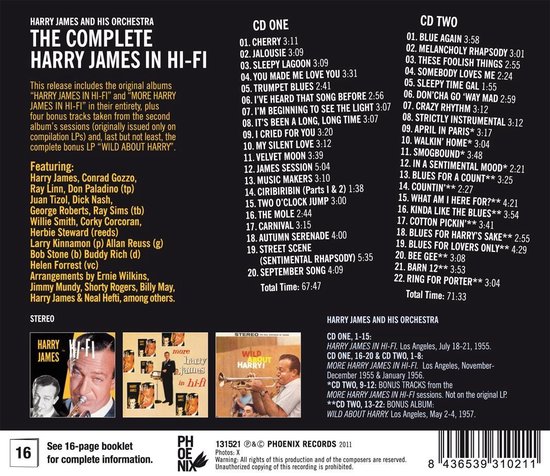 Complete Harry James In Hi-Fi, Harry James | CD (album) | Muziek | bol