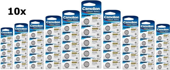 50 Stuks (10 Blisters a 5St) - Camelion CR2450 3v lithium knoopcelbatterij | bol.com