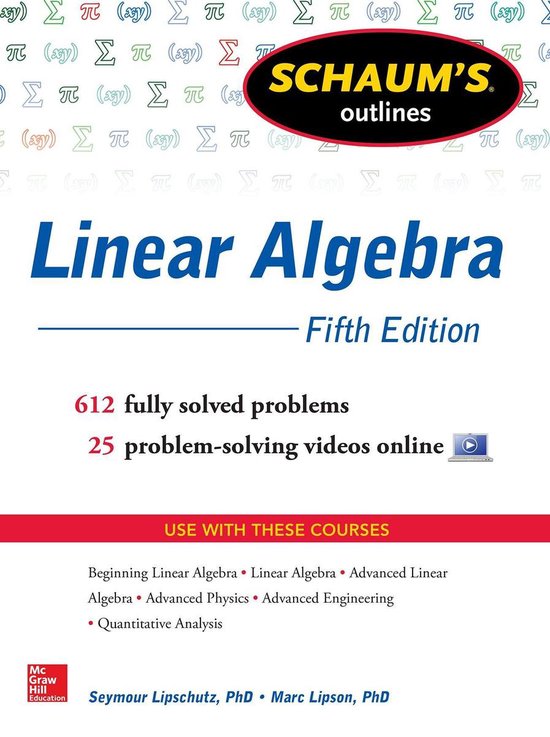 Schaum's Outline of Linear Algebra, 5th Edition (ebook), Marc Lipson ...