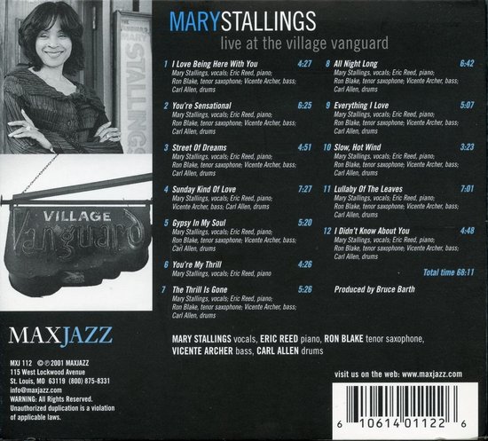 Live At The Village Vanguard, Mary Stallings | CD (album) | Muziek | bol.com
