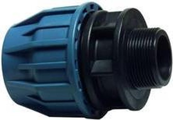 Jason Aansluitstuk PP 63 mm x 2 1/2" knel x buitendraad 16bar zwart/blauw... | bol