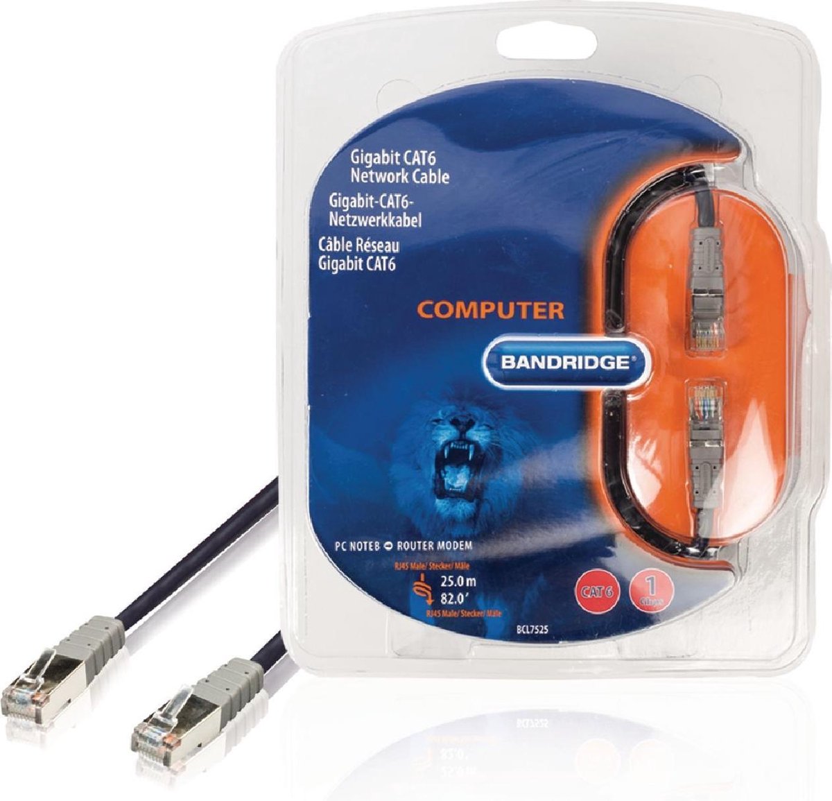 Bandridge BCL7525 - Netwerkkabel - RJ45 - 25 m - Zwart | bol.com