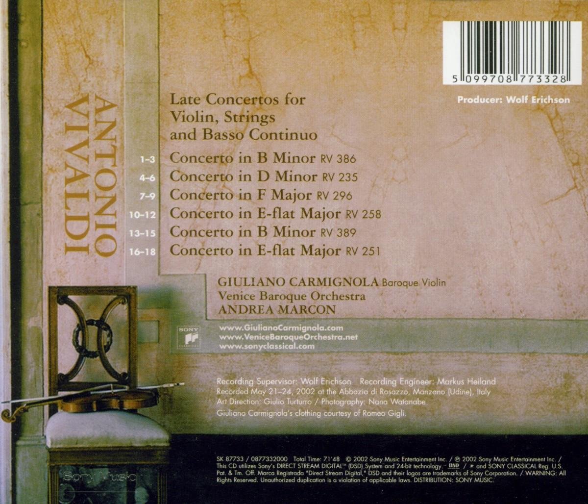 Late Vivaldi Concertos, Giuliano Carmignola | CD (album) | Muziek | bol