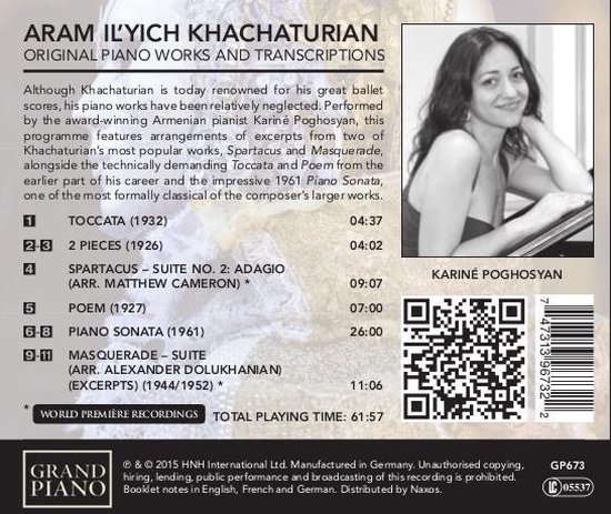 Kariné Poghosyan - Khatchaturian: Original Piano Works And ...