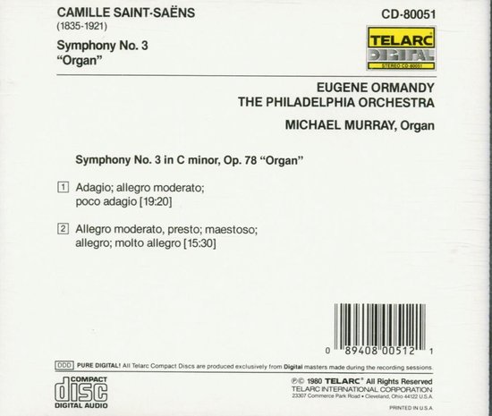 Saint-Saens: Symphony no 3 / Ormandy, Philadelphia Orch, Eugene Ormandy | CD (album) |... | bol