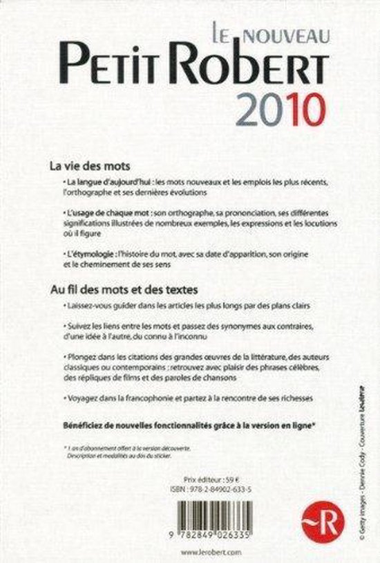 Le Nouveau Petit Robert Dictionnaire Alphabetique Et Analogique De La ...