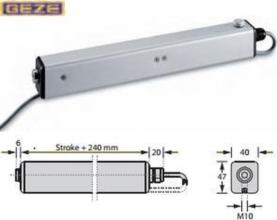 Geze - spindelmotor - E250 - hub 200 - 24V - 098910 | bol
