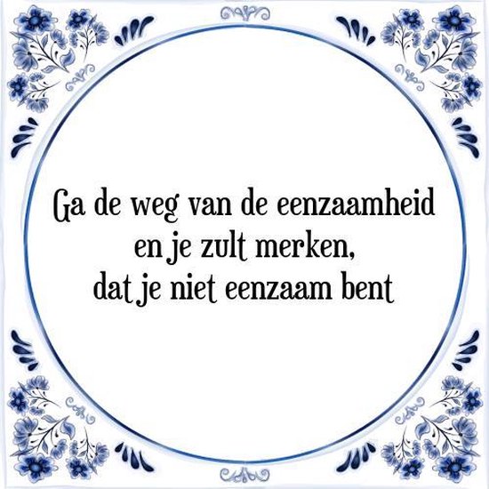 Tegeltje met Spreuk (Tegeltjeswijsheid): Ga de weg van de eenzaamheid en je zult... | bol.com