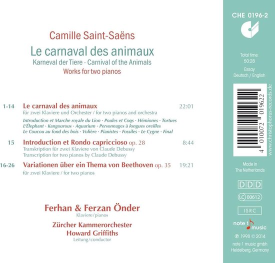 Ferhan & Ferzan Önder, Zürcher Kammerochester - The Carnival Of The ...