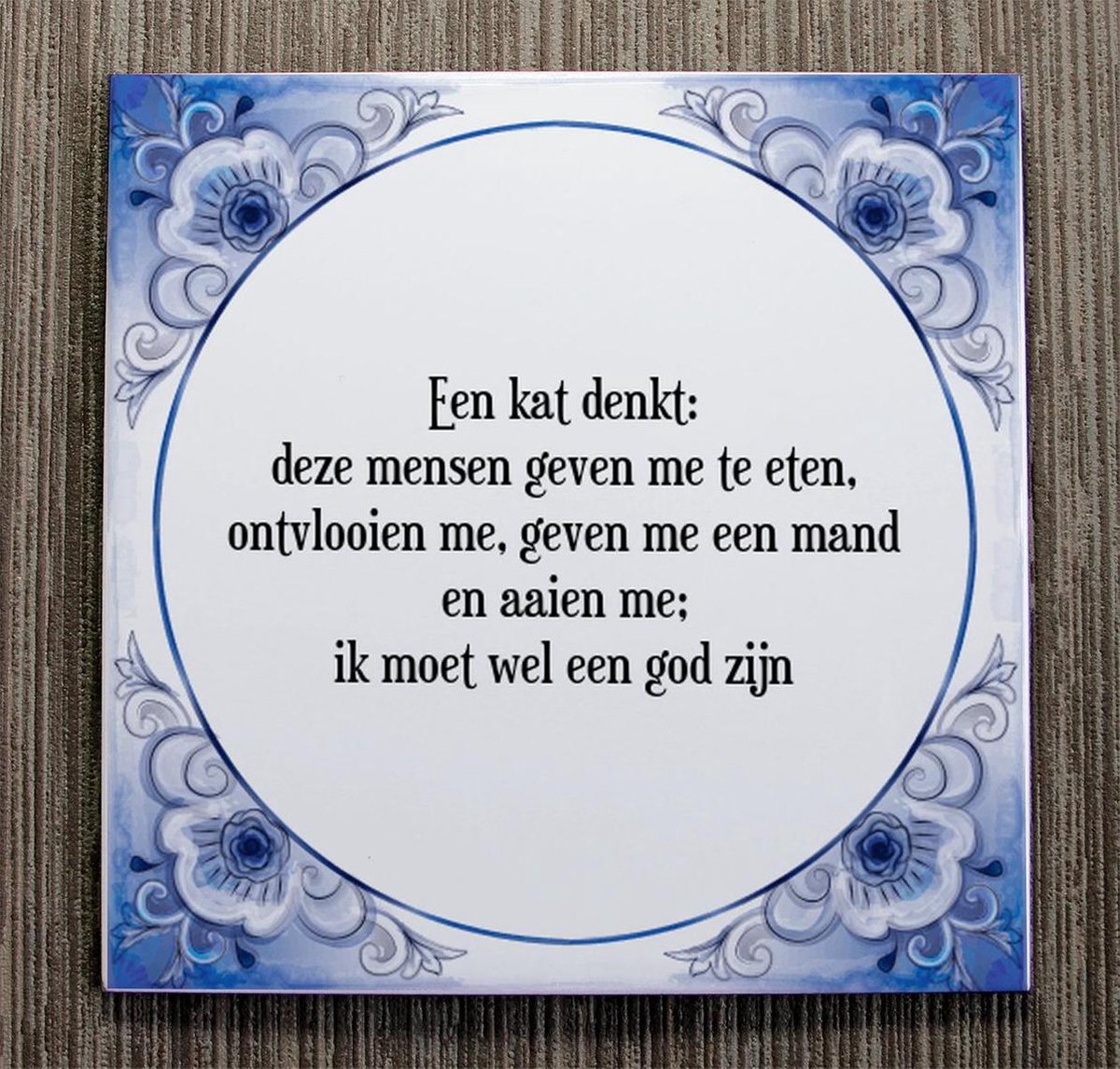 Tegeltje met Spreuk (Tegeltjeswijsheid): Een kat denkt: deze mensen ...