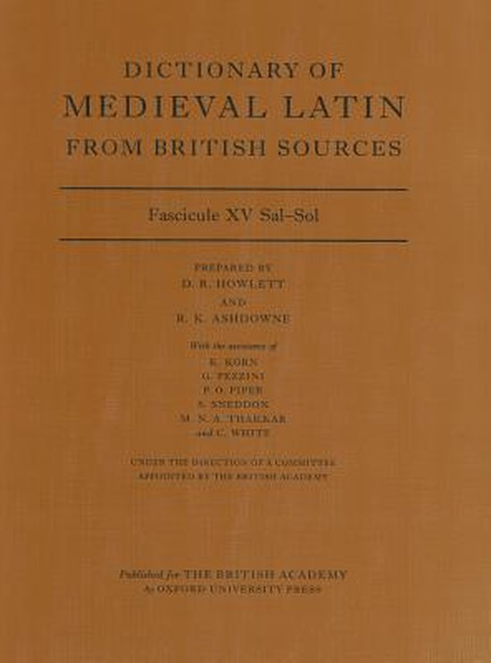 Dictionary Of Medieval Latin From British Sources | 9780197265284 ...