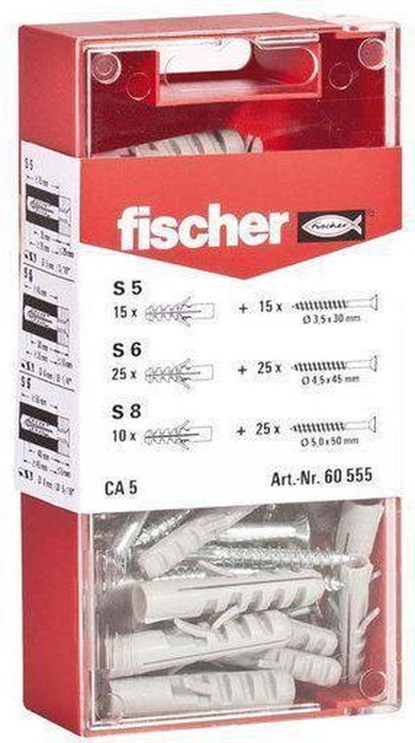 Fischer Pluggenset DHZ CA5 box met S5-6-8 pluggen+ schroeven 60555 ...
