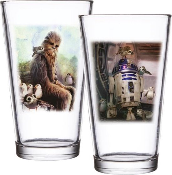Star Wars The Last Jedi: Chewbacca and R2-D2 - 2 Piece Glasses Set ...