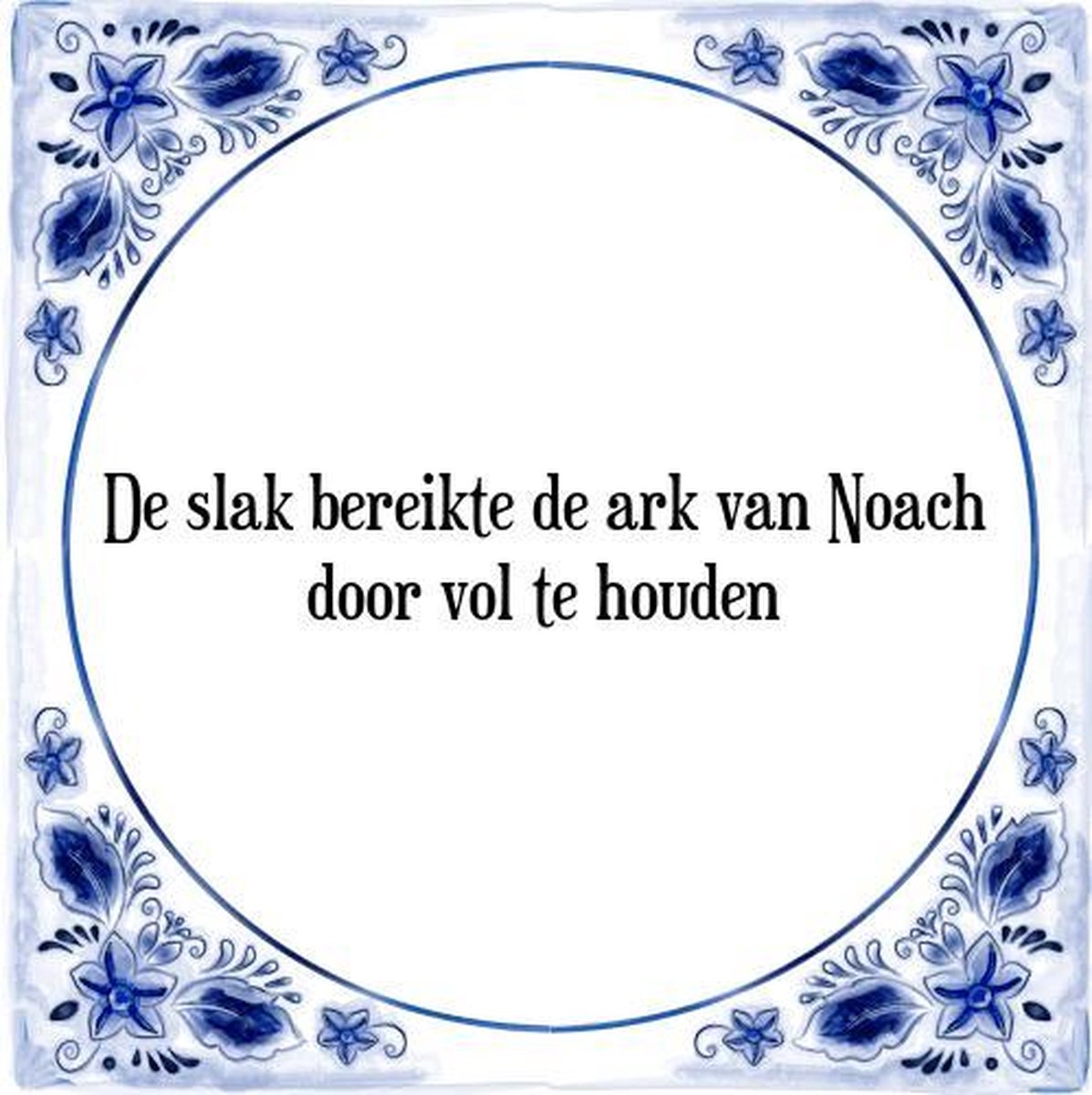 Tegeltje met Spreuk (Tegeltjeswijsheid): De slak bereikte de ark van ...