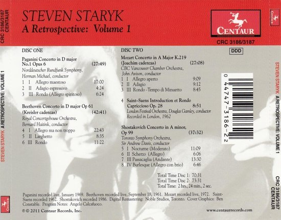 Steven Staryk: A Retrospective: Vol, Norddeutscher Rundfunk Symph ...