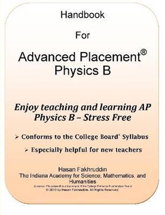 AP Physics B Handbook, Hasan Fakhruddin | 9780557574629 | Boeken | bol