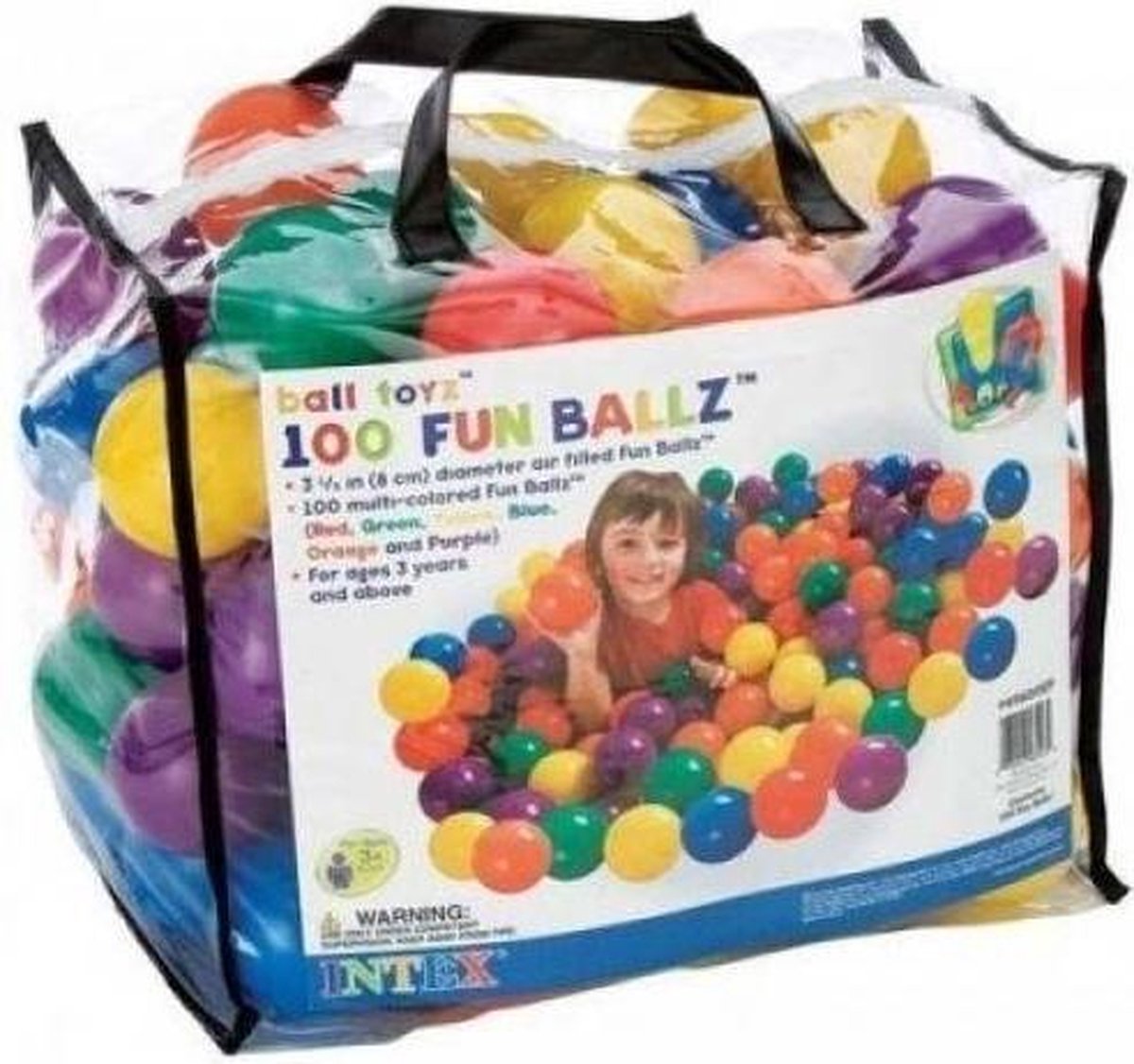 Intex 100 Ballen voor de Ballenbak 8cm - mix kleuren | bol.com