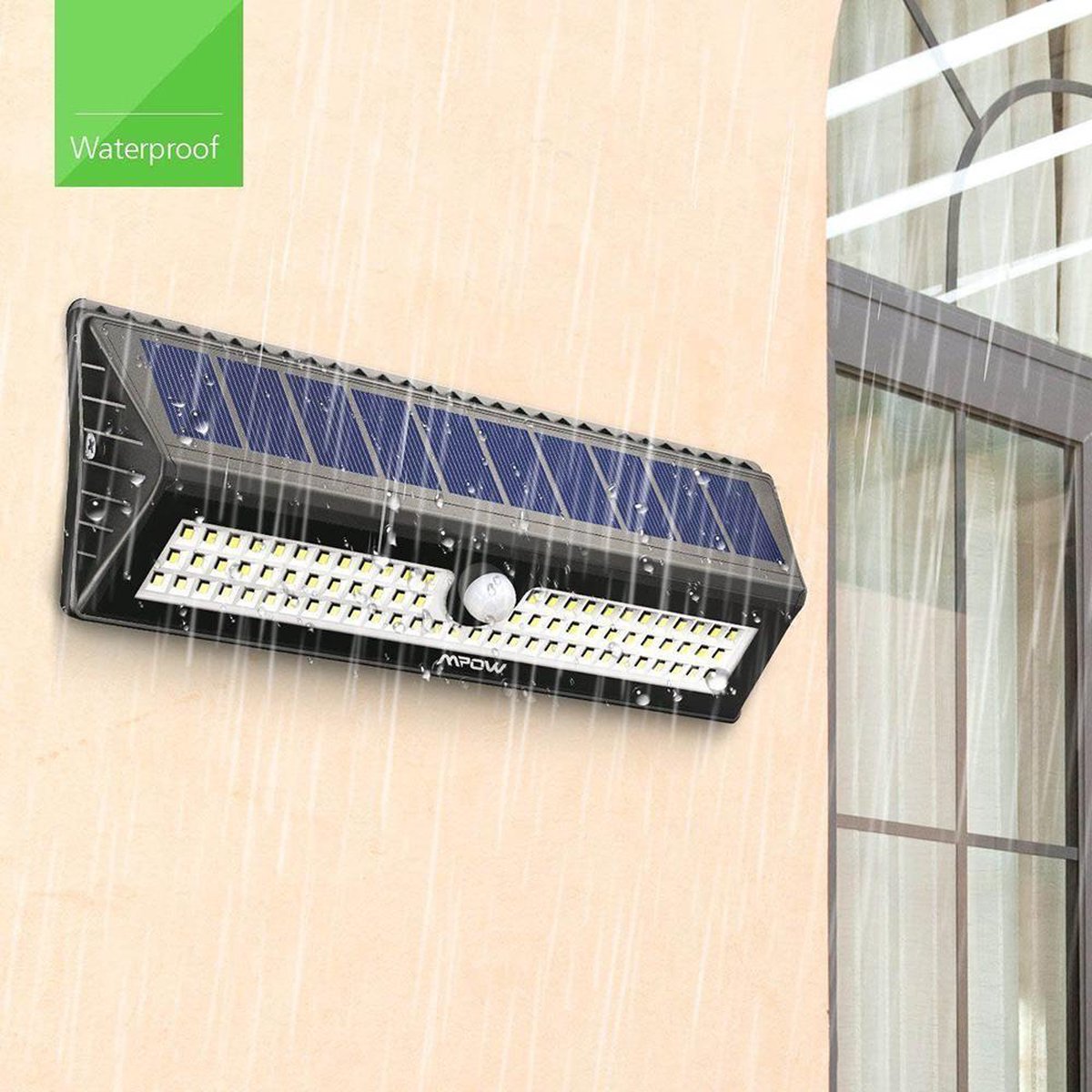 2 x MPOW Solar led lamp met bewegingssensor op zonne-energie ...