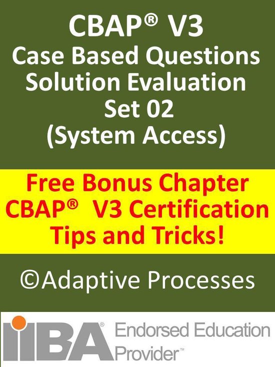CBAP V3 Case Study based Sample Questions Solution Evaluation Set 02 (ebook), Ln... | bol.com