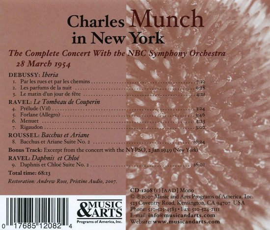 NBC Symphony Orchestra - Charles Munch In New York (CD), Charles Munch ...