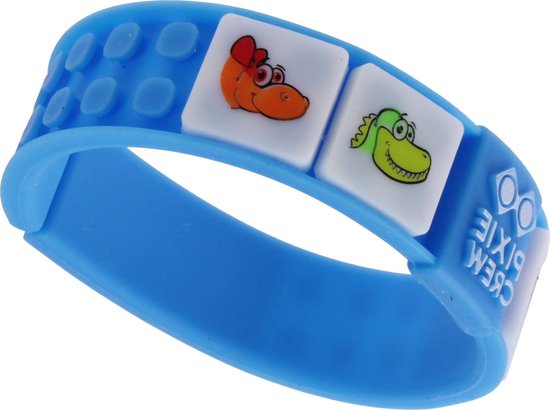 Pixie Crew Pixel Armband Dinosaurus Blauw 35-delig | bol.com