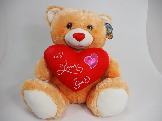 Beer hart knuffel valentijn 50 cm | bol