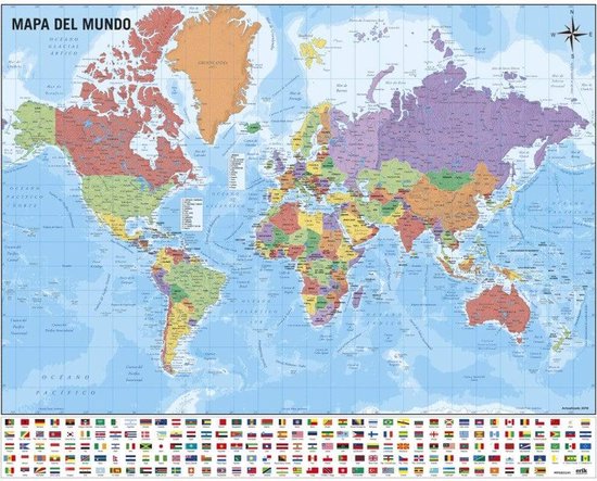 Poster Map of World 50x40cm | bol