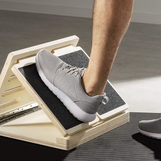 Navaris verstelbaar anti-slip stretch board - Houten incline board - 3 ...