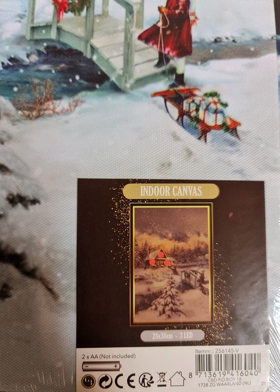 Toile sur châssis bois - Maison thème hiver - peinture - Toile ...